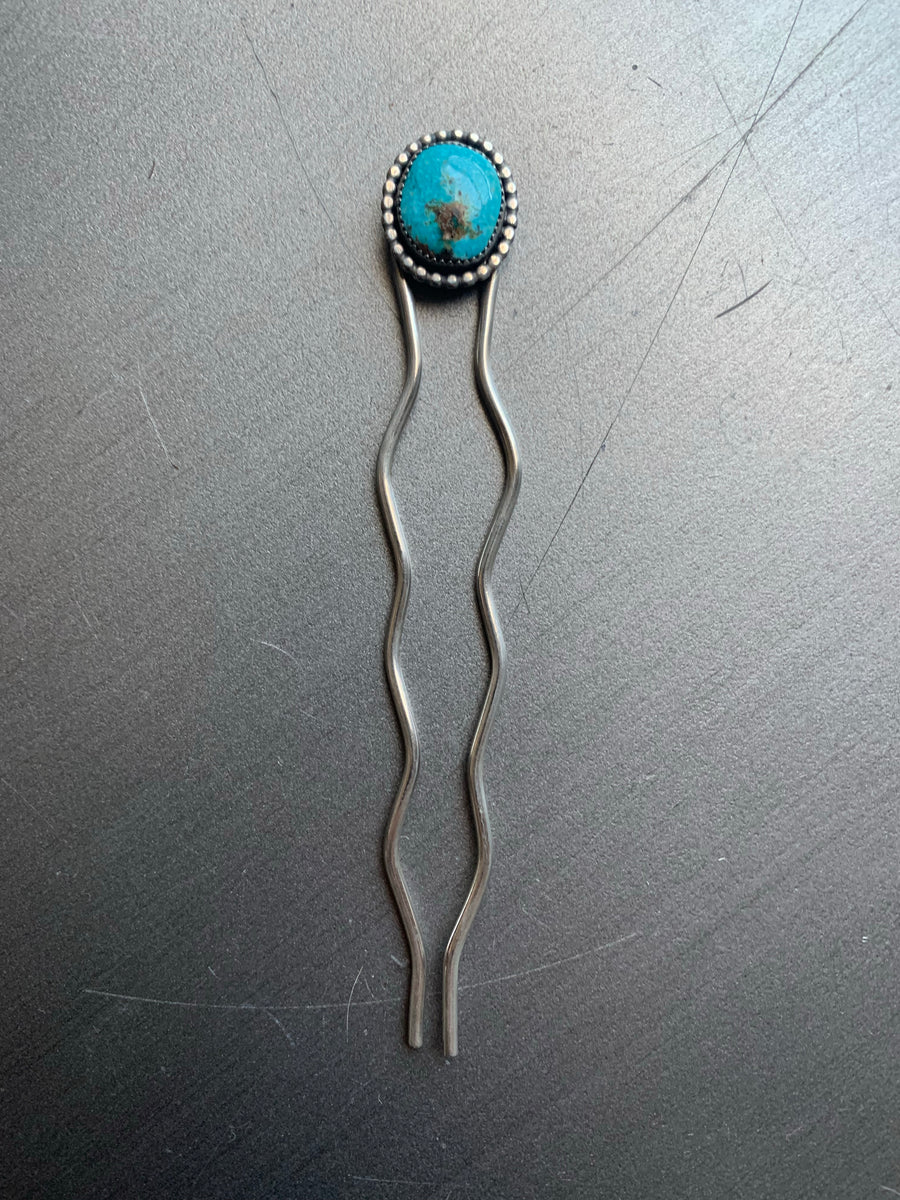 Turquoise hair pin – Love and Solder